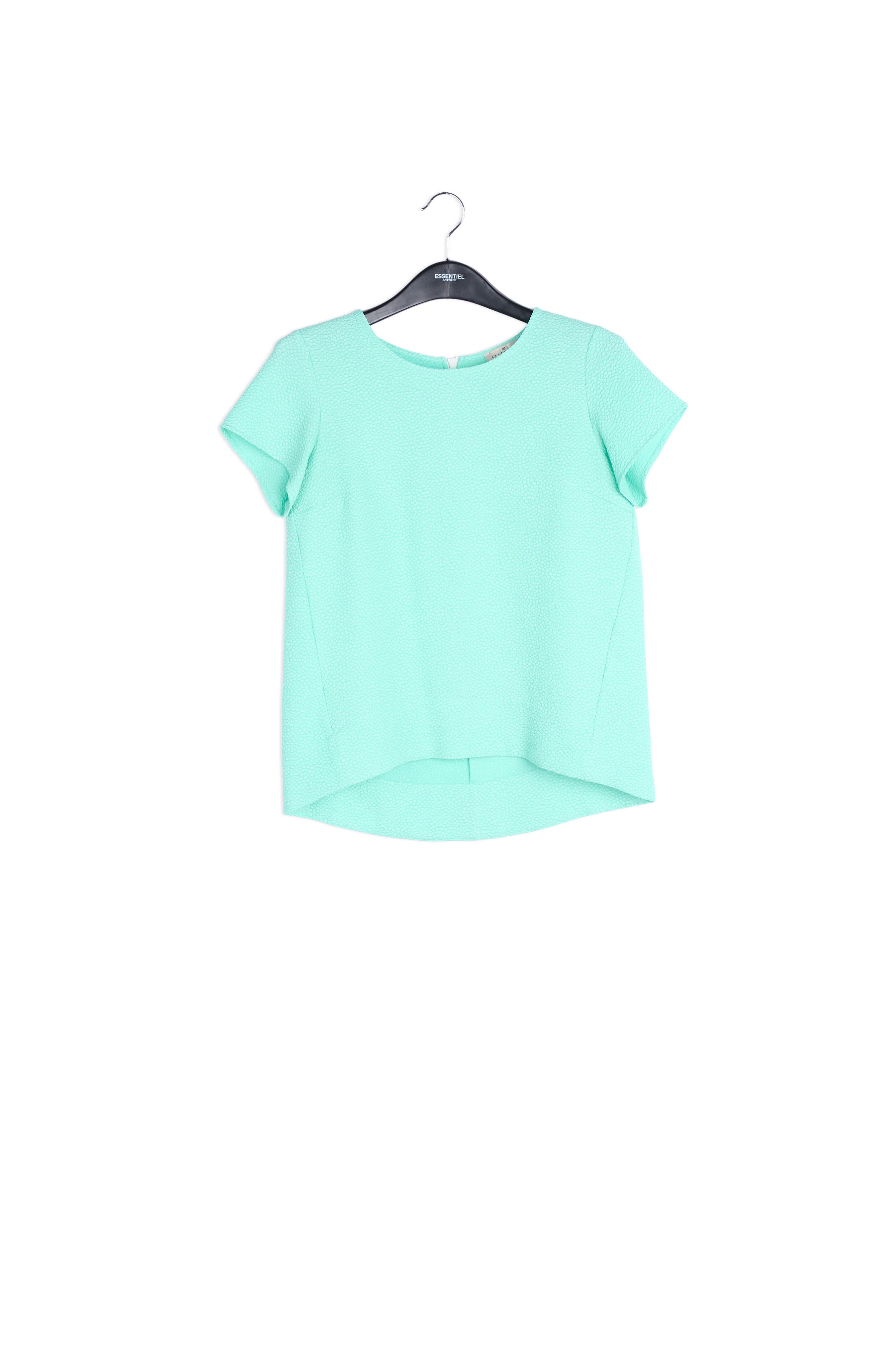 Turquoise blue top with bow detail on back