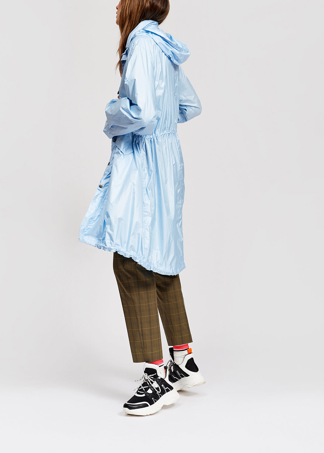 Light blue spring rain jacket
